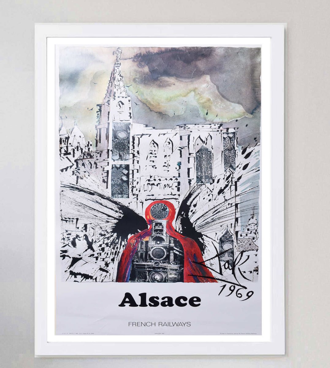 Shop Alsace, French Railways - Salvador Dali Original Vintage Poster