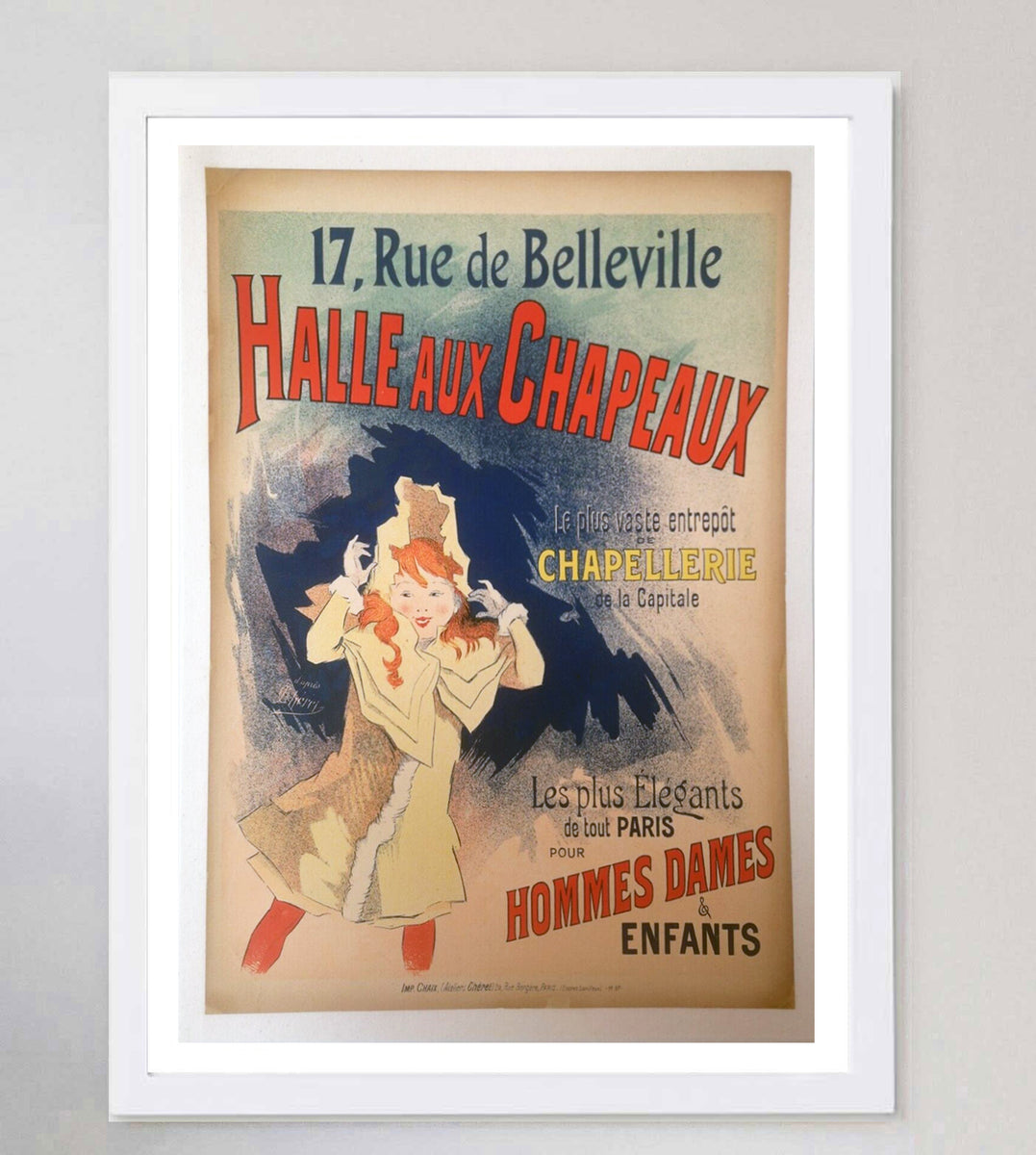 Shop Halles Aux Chapeaux - Jules Cheret Original Poster For Sale ...