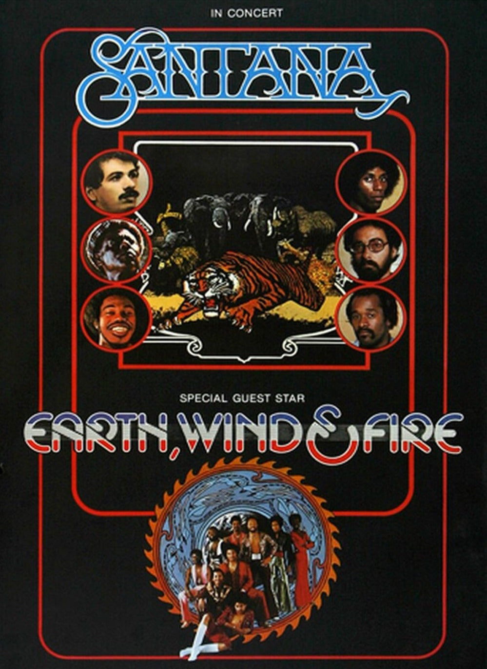 Shop Santana and Earth, Wind & Fire 1975 Original Vintage Poster