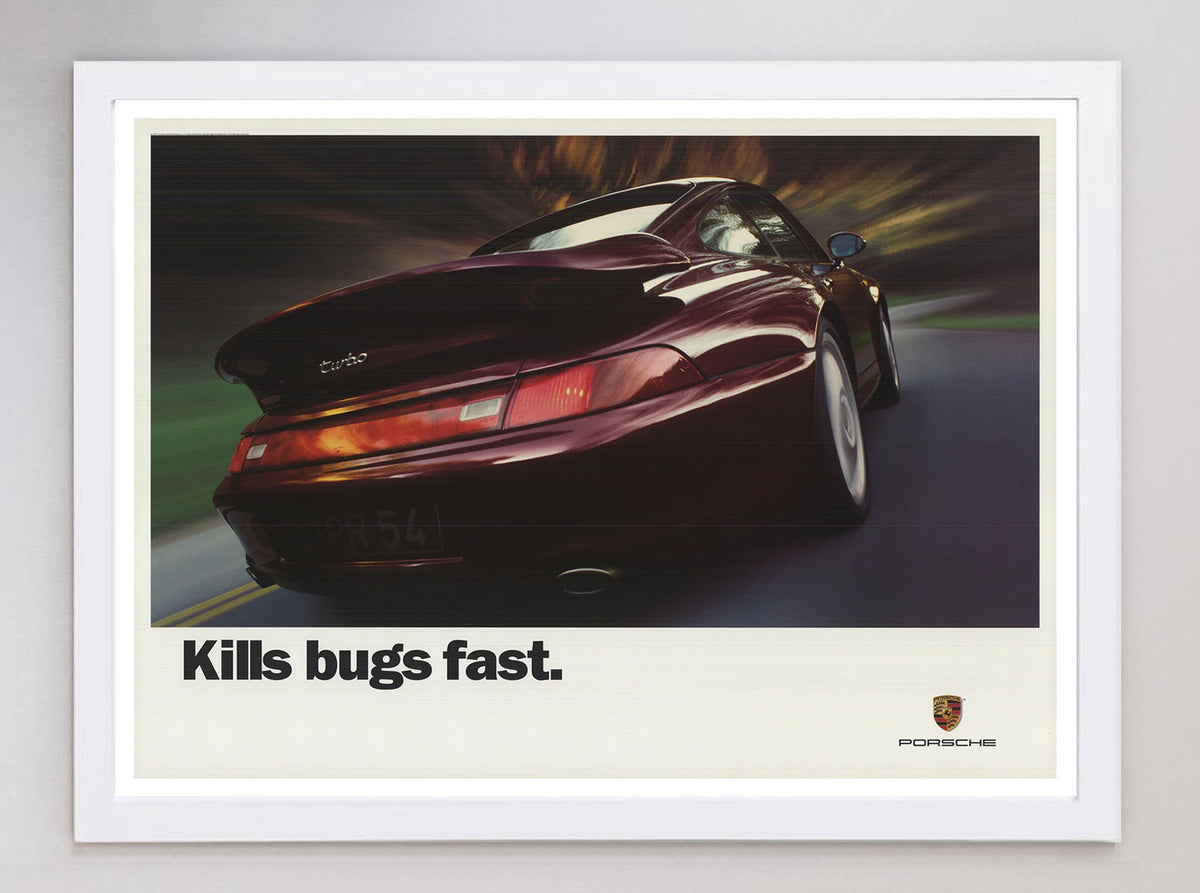 Shop 1997 Porsche 911 Turbo - Kills Bugs Fast Original Vintage Poster