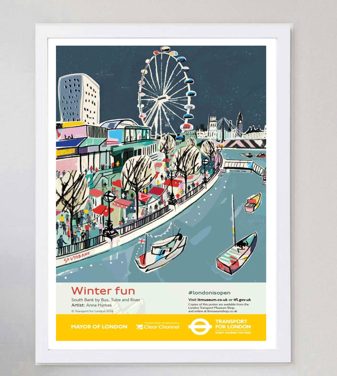 Shop TFL - Winter Fun South Bank Original Vintage Poster