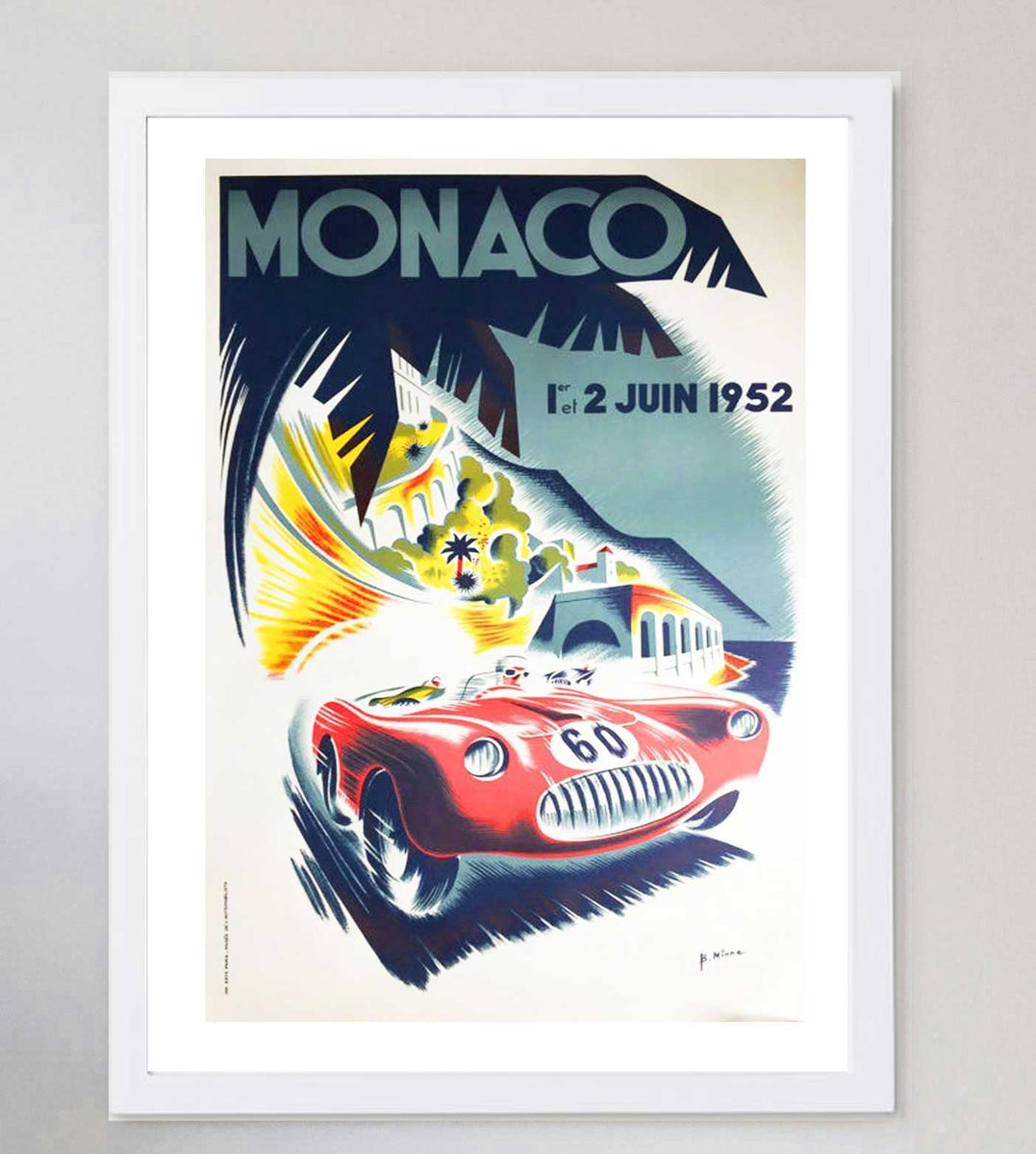 Shop 1952 Monaco Grand Prix poster by B. Minne - Printed Originals