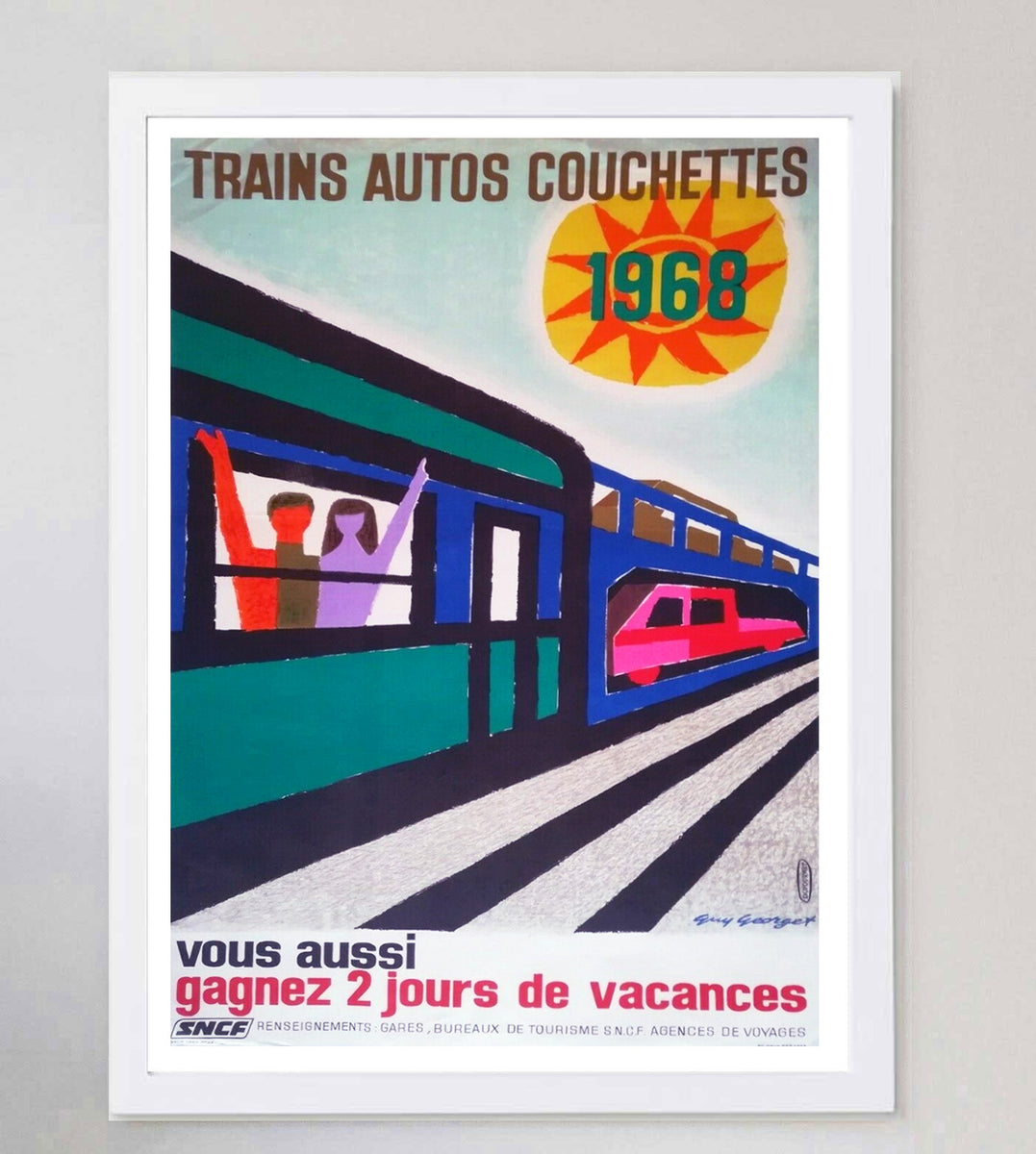 Original Vintage Travel Poster - SNCF Trains Autos Couchettes | Printed ...