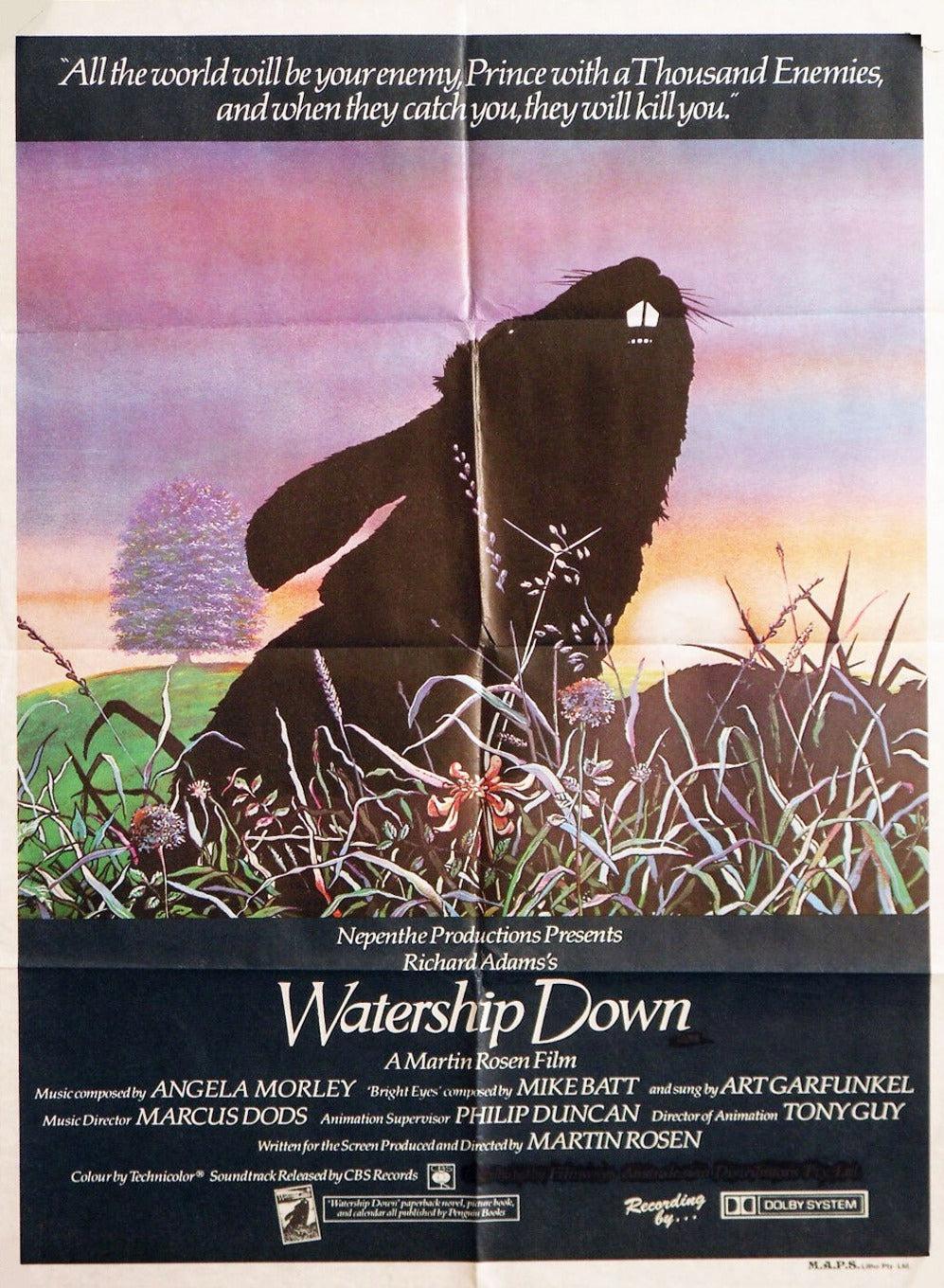 Original Vintage Film Poster - Watership Down Original Movie Poster